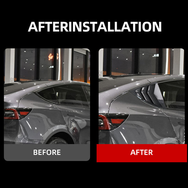 2020-2021 Tesla Model Y Carbon Fiber Look Rear Side Window Louvers ...