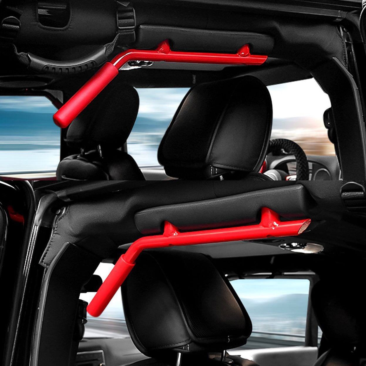 07-18 Jeep Wrangler JK Front & Rear Grab Handles | AMERICAN MODIFIED