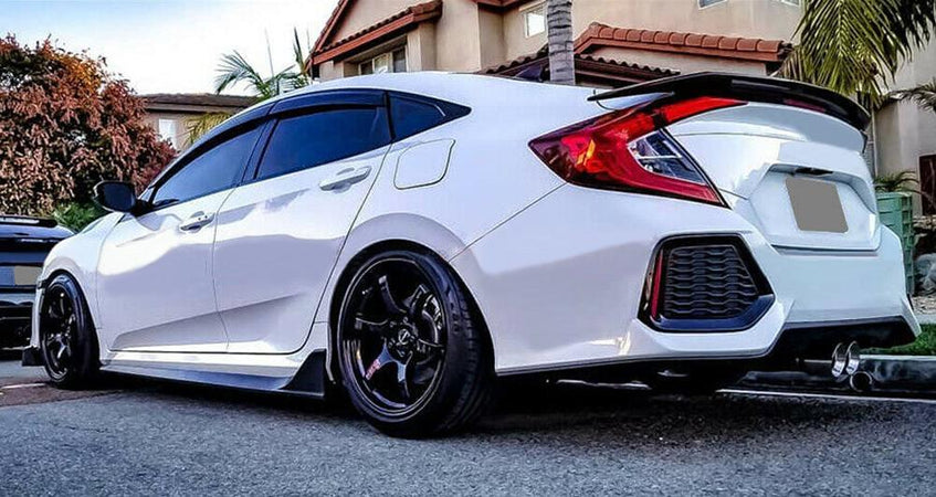 16-18 Honda Civic Sedan Type R Style Side Skirt & Knife Style Front ...