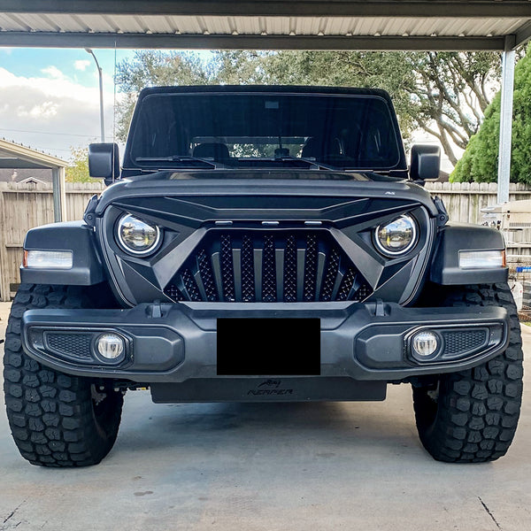 18-22 Jeep JL/JT Front Goliath Grille w/Amber Lights | AMERICAN MODIFIED