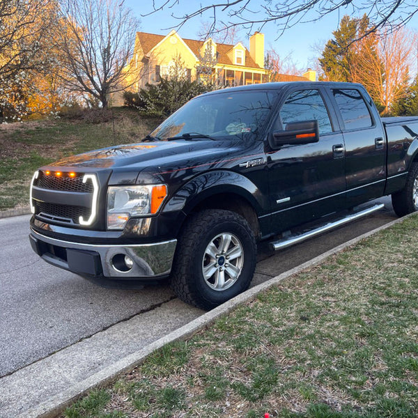Raptor Style Mesh Grille W/DRL & Turn Signal Lights For 2009-2014 Ford ...