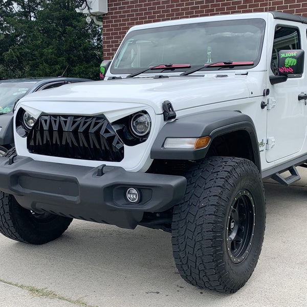 Shark Grille - White & Black for 18-22 Jeep Wrangler JL & Gladiator JT ...