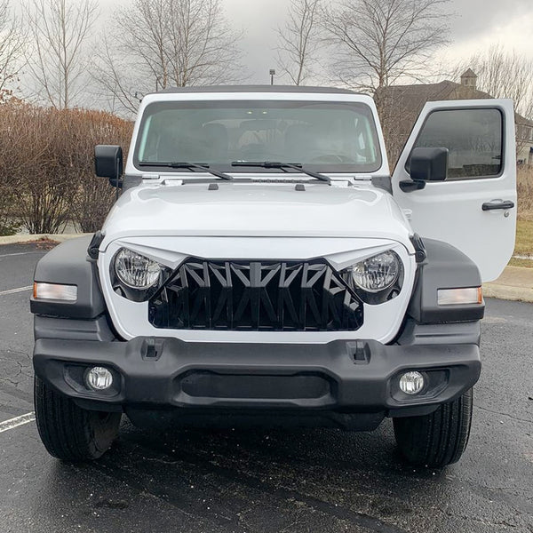 Shark Grille - White & Black for 18-22 Jeep Wrangler JL & Gladiator JT ...