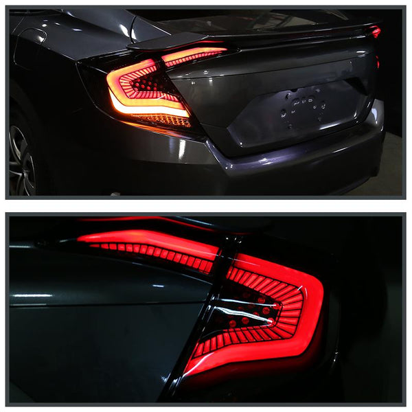 Sports Grille & Smoked Honeycomb LED Tail Lights Combo for 16-20 Honda