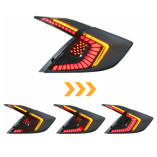 Sports Grille & Smoked Honeycomb LED Tail Lights Combo for 16-20 Honda